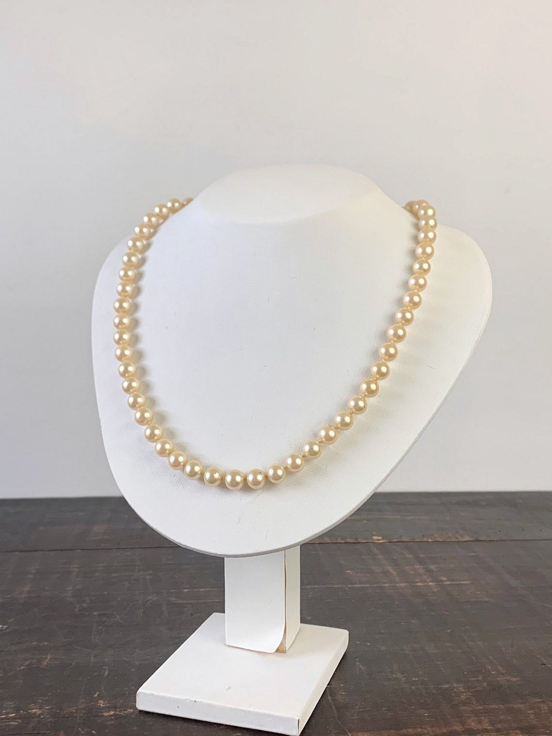 Vintage Ivory Pearl Bead Necklace - Etsy