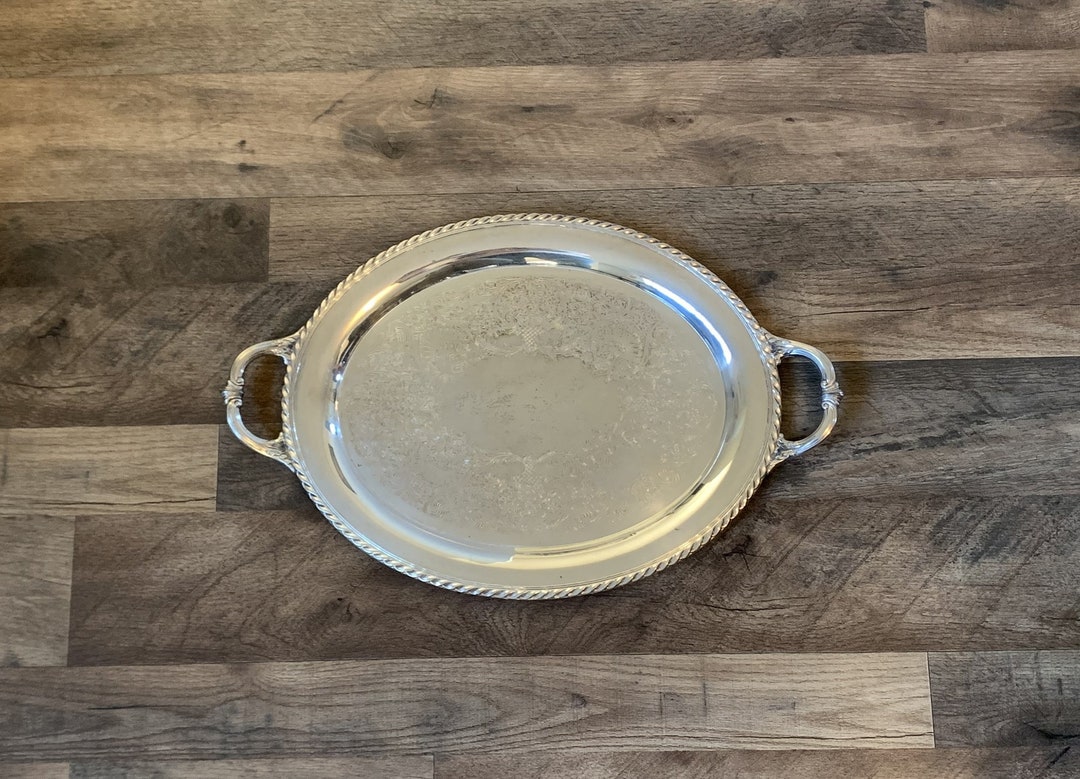 Wm Rogers Silverplate Serving Tray With Handles - Etsy