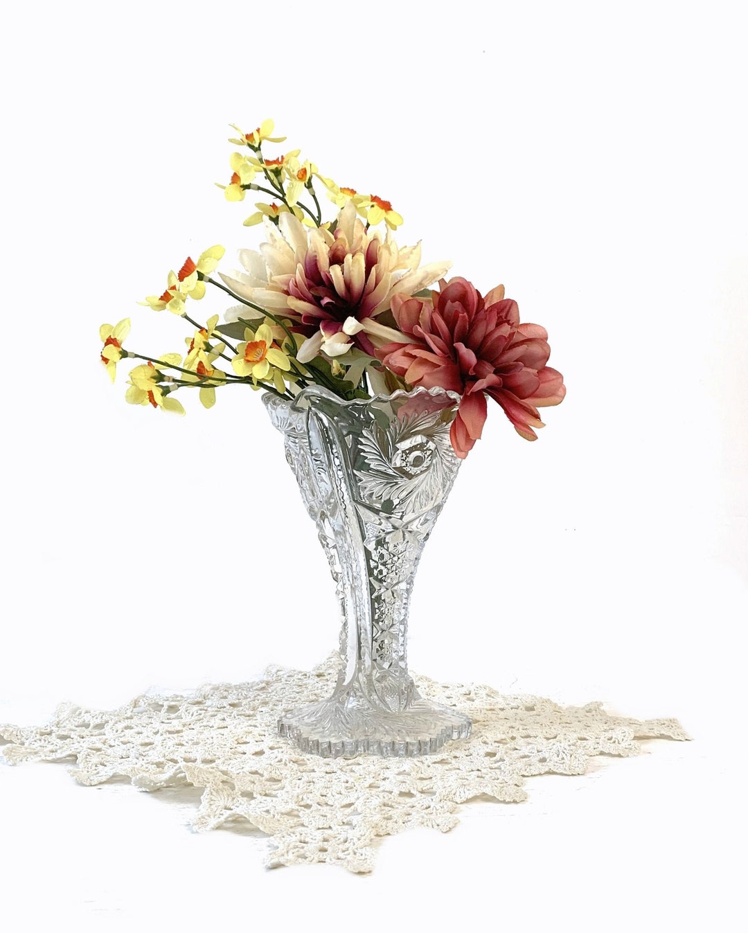 Mckee Glass Vase, Wiltec Pattern, Pinwheels Stars & Arches - Etsy