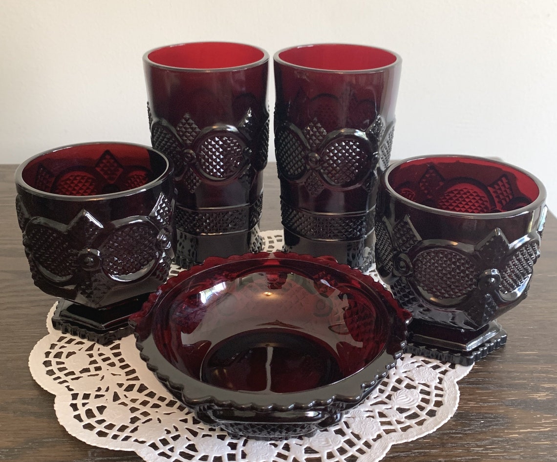 Avon Cape Cod Royal Ruby Red Glass Choice of Water Tumblers - Etsy