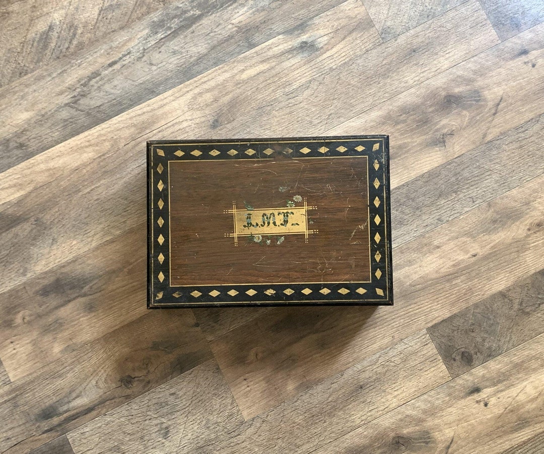 Antique Wooden Lap Desk Writing Slope, Monogrammed lmj - Etsy
