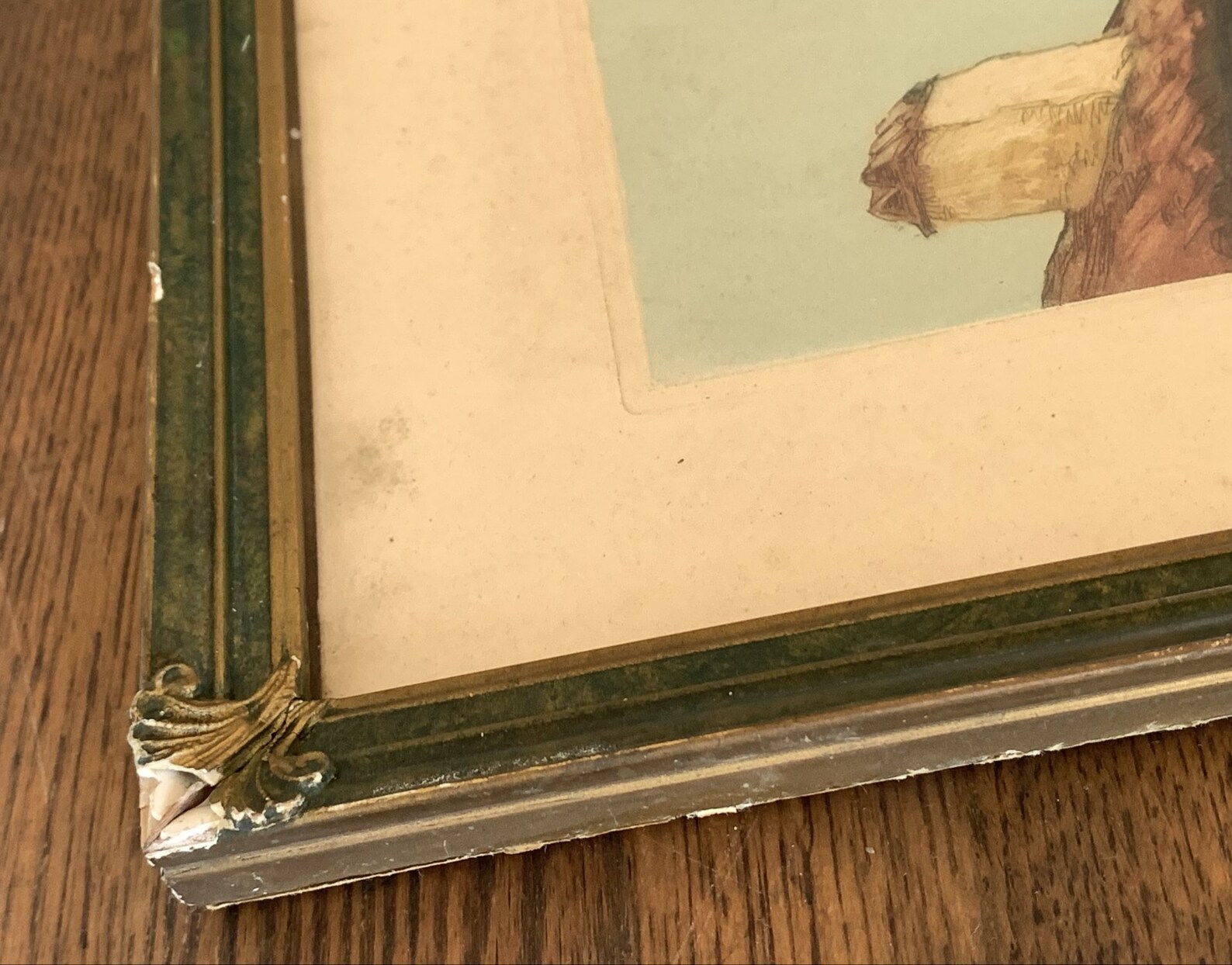 Color Etching Alexander Liebmann Old Wood Frame old | Etsy