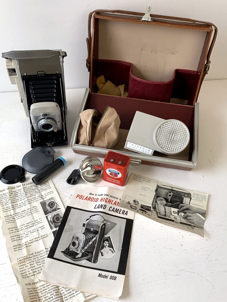 Polaroid Highlander Land Camera Model 80B in Leather Case - Etsy