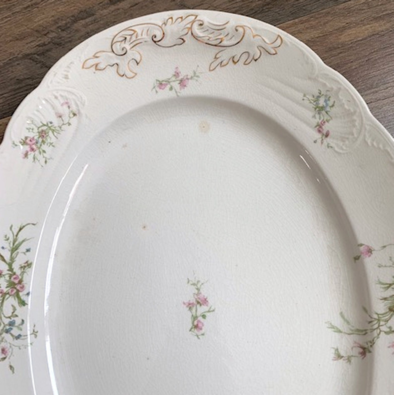 Booths Royal Semi Porcelain Platter Pink Flowers Made in - Etsy
