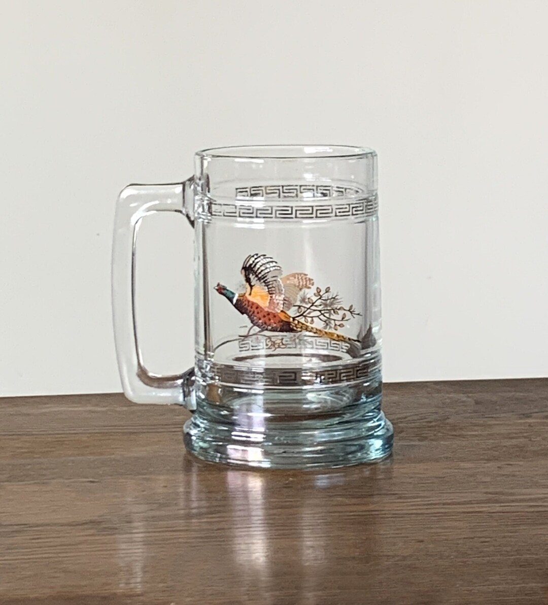 Pheasant Glass Beer Mug Stein, Princess House - Etsy