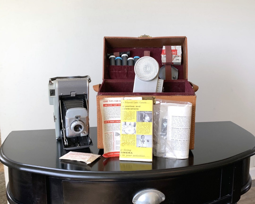Polaroid Highlander Land Camera Model 80 in Leather Case W/ Wink-light ...