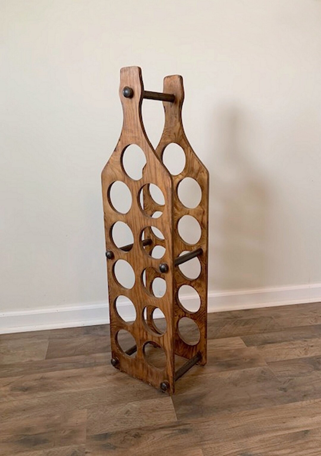 Retro Wood Wine Rack Bottle Shaped - Etsy