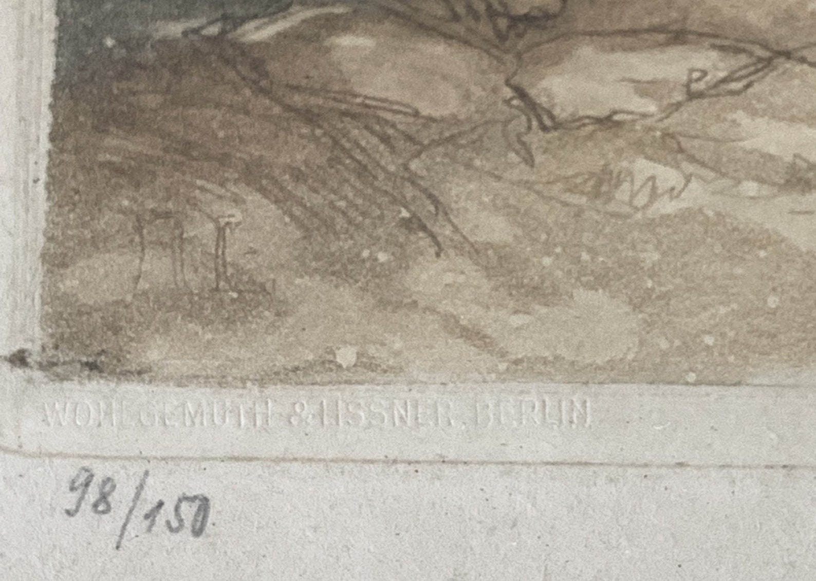 Color Etching Alexander Liebmann Old Wood Frame old - Etsy