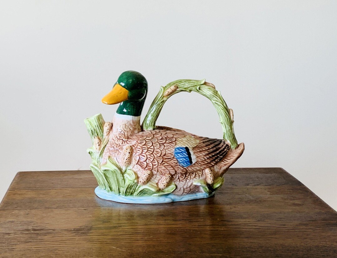 WCL Mallard Duck Figural Teapot, Autumn Ceramic Tea Pot, Fall Woodland ...