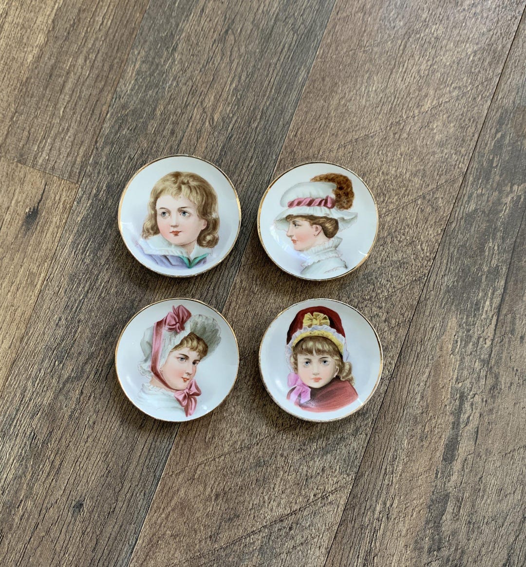 Miniature Portrait Plate Butter Pats, Set of 4, Vintage Transferware ...