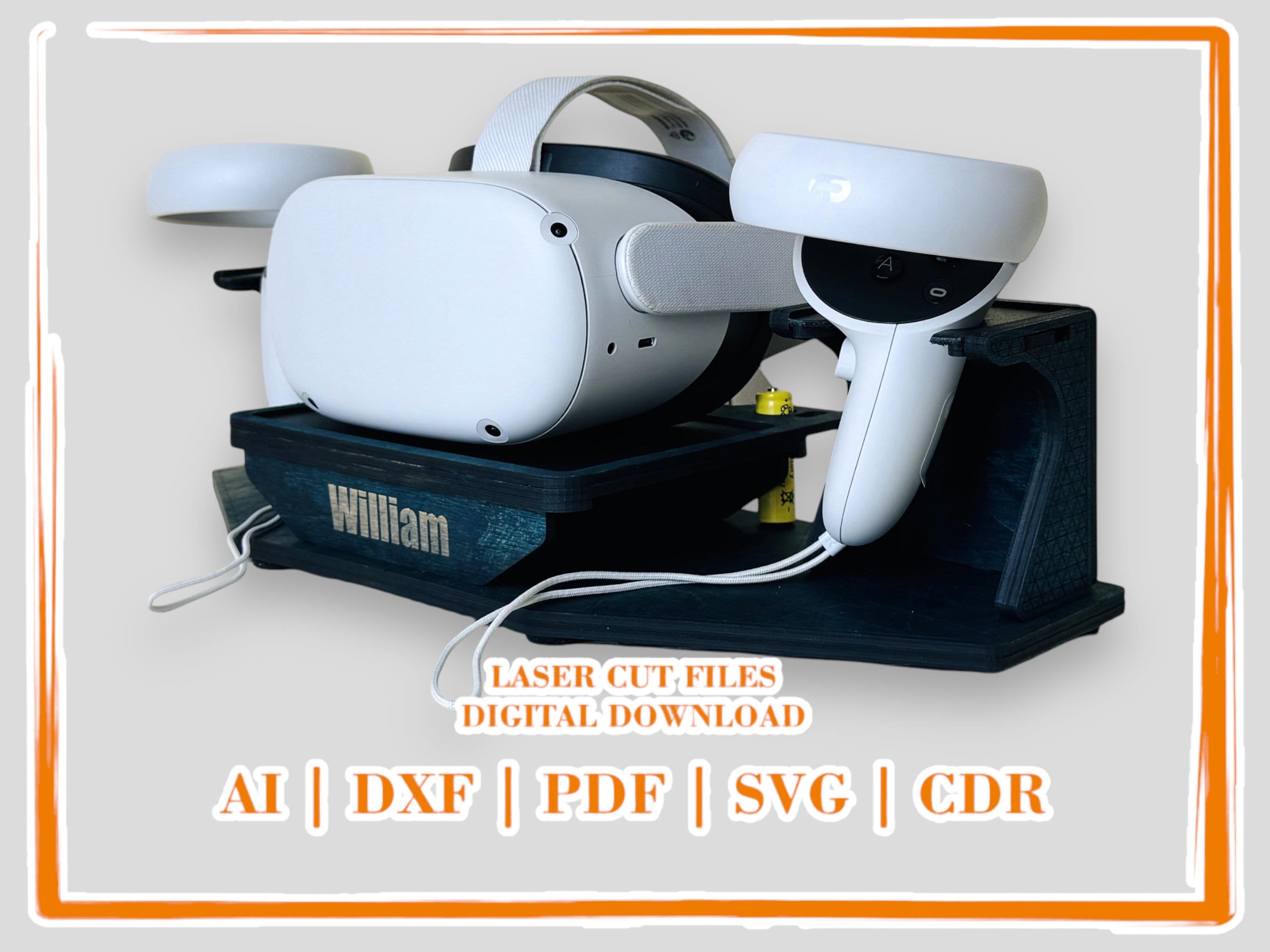 VR Headset Stand Svg + Ai Laser Cut Files -- INSTANT DOWNLOAD - Etsy