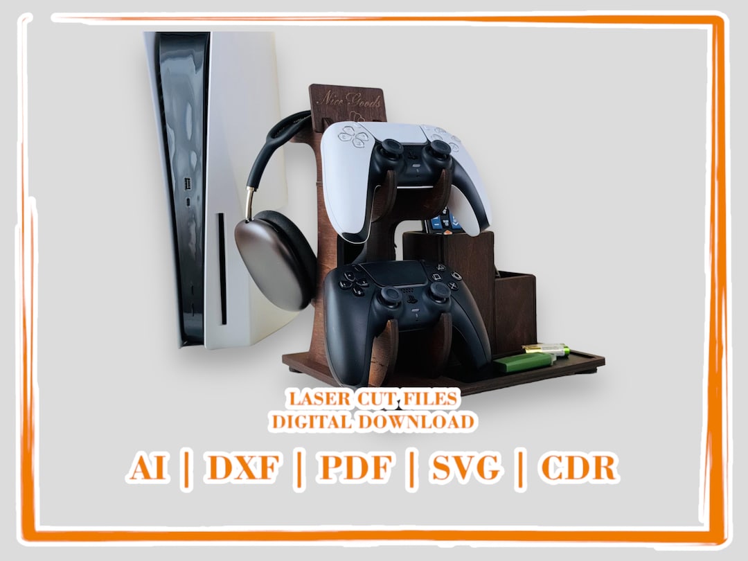 Controller Stand & Headphone Holder Svg Laser Cut Files - Controller ...
