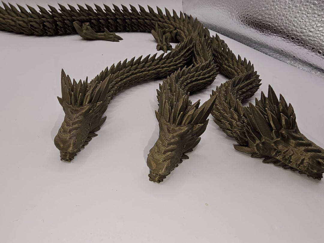 Golden Three-headed Hydra Dragon - Etsy