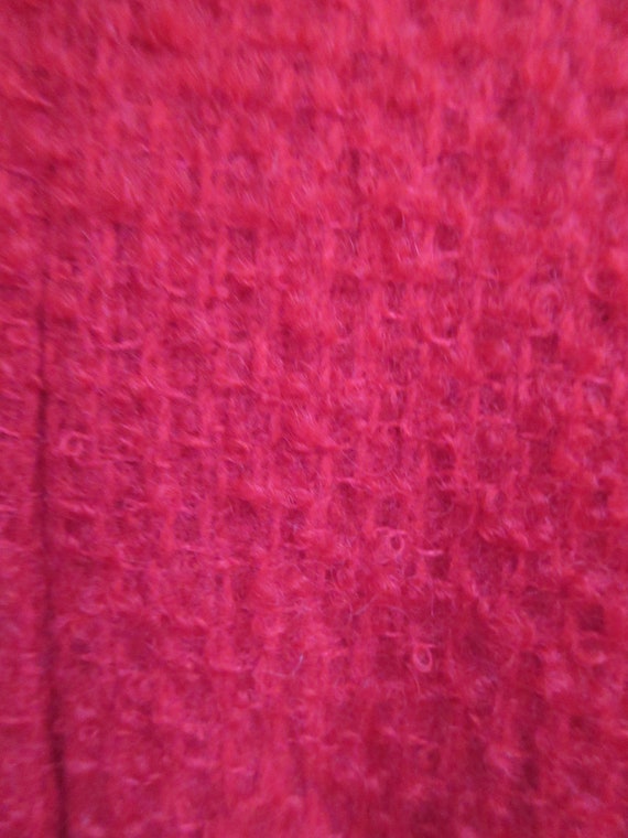 Small 26 Waist 1960s Vintage Red Wool Boucle A Line P… - Gem