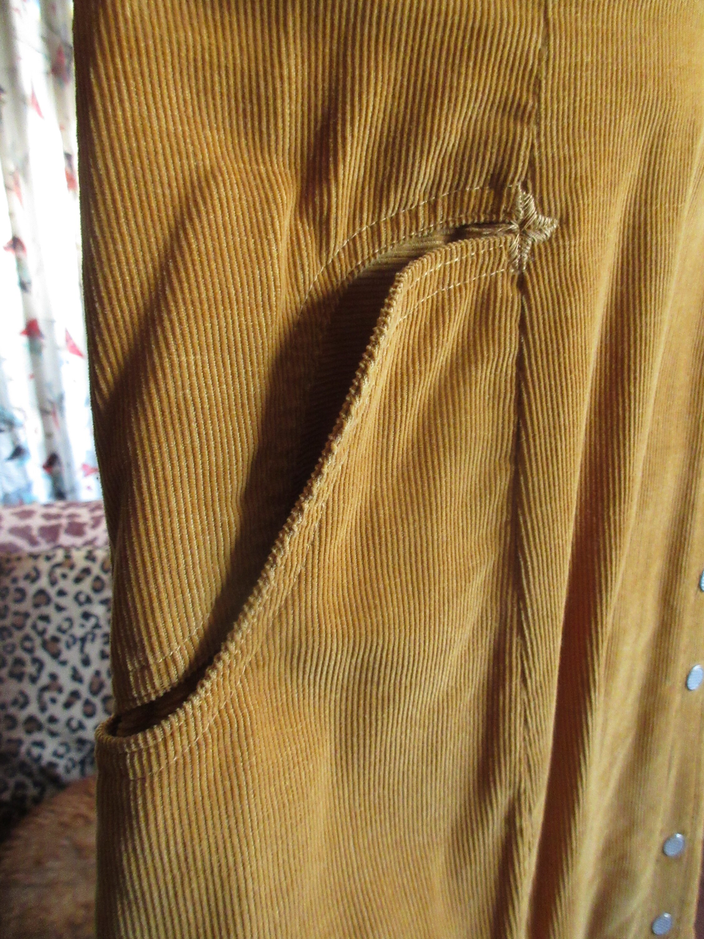 Plus Size Mustard Yellow Corduroy Front Snap Smile Pockets - Etsy