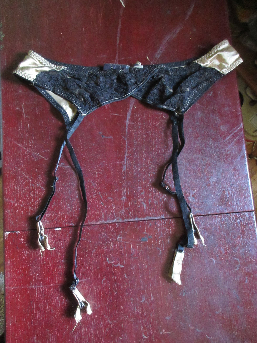 Vintage Satin and Lace Garter Belt 1980s Swing Dance Burlesque Pin up ...