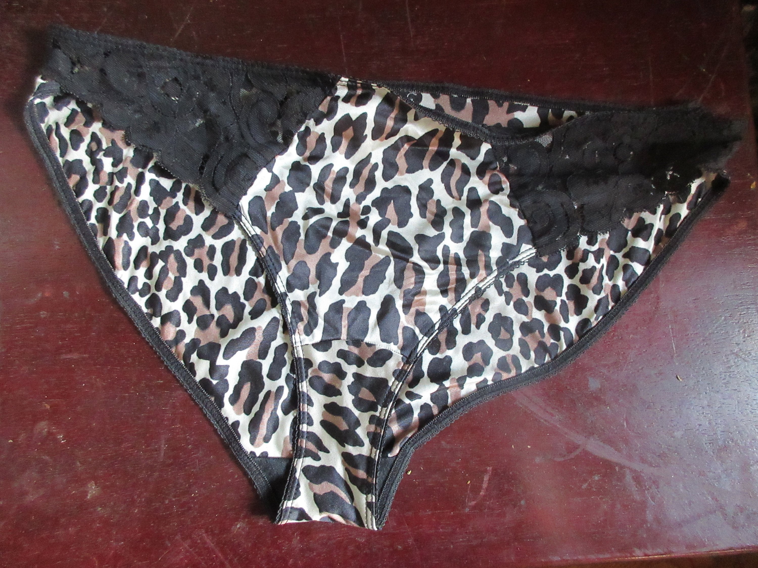 Vintage Vanity Fair 1960s Leopard Print Bikini Nylon Panties With Lace Sexy Burlesque Pin up ...
