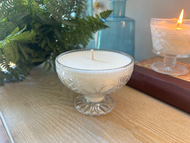 Unique Vintage Vessel Candle in Glass Candy Dish, Housewarming Gift ...