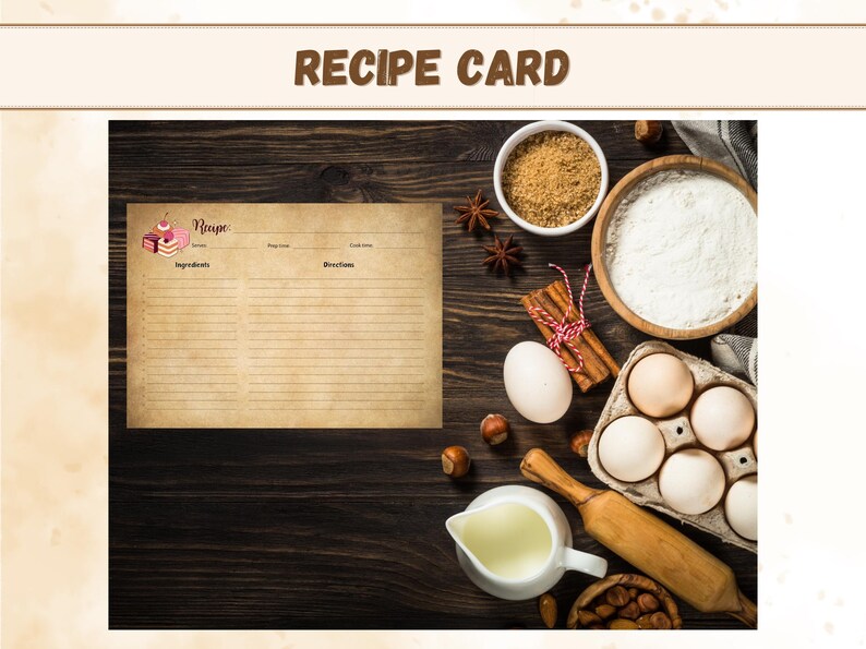 Printable Recipe Card | A4 Recipe Template With 2 Cards | Recipe Card ...