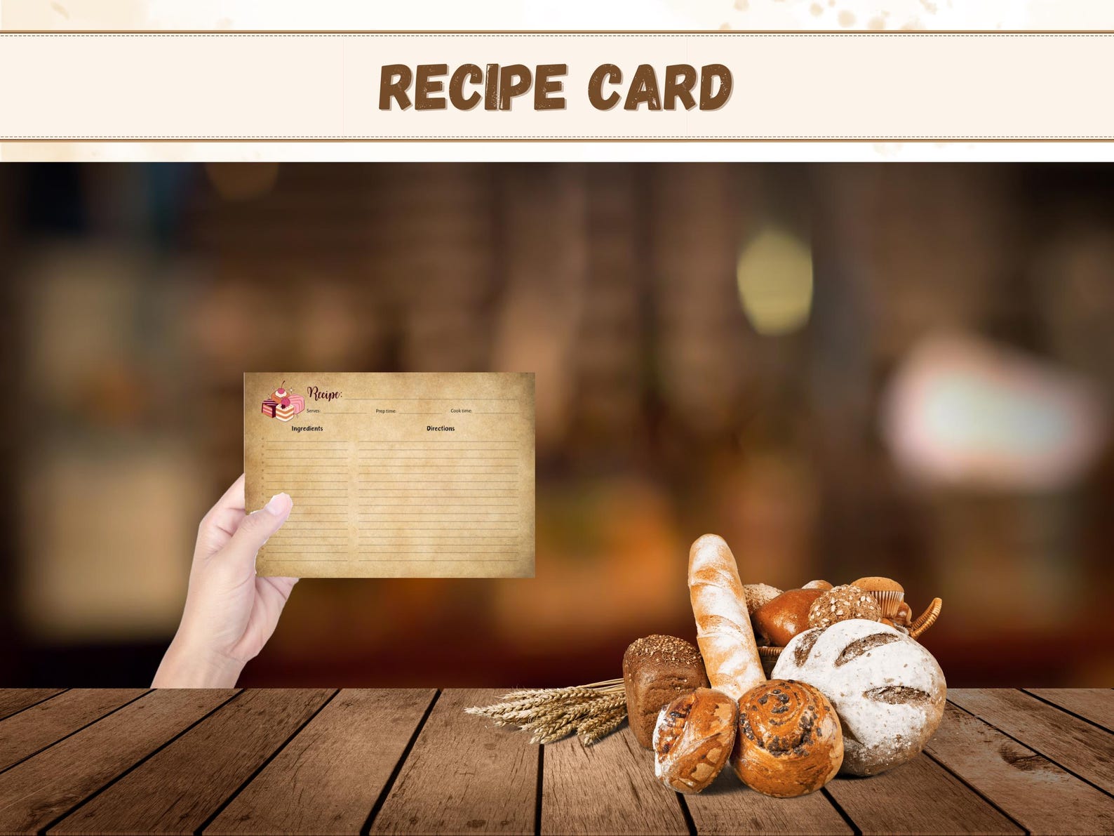 Printable Recipe Card | A4 Recipe Template With 2 Cards | Recipe Card ...