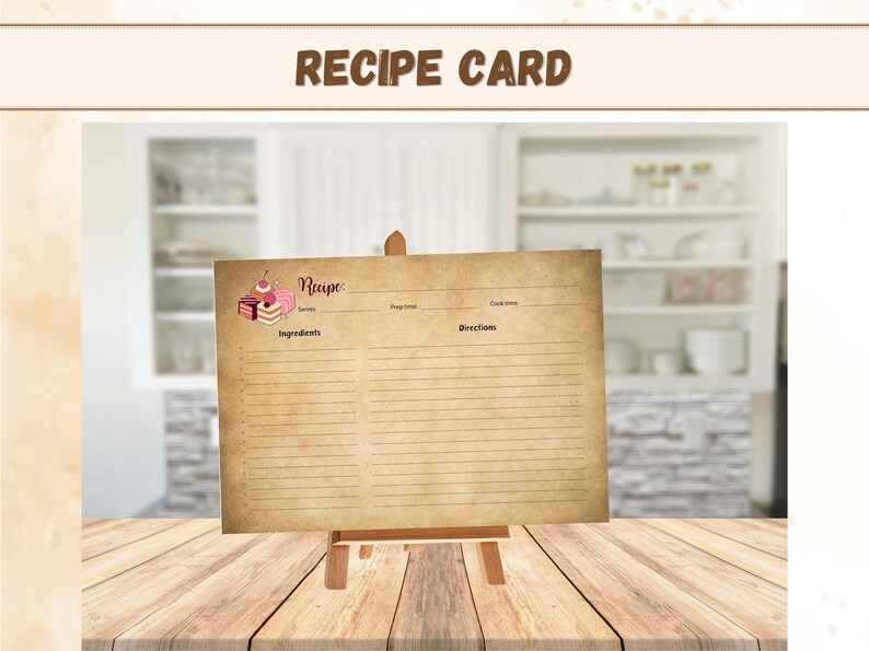 Printable Recipe Card | A4 Recipe Template With 2 Cards | Recipe Card ...