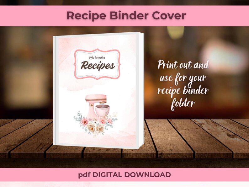 Printable Recipe Binder Cover, Recipe Binder, Recipe Box, Cake Order ...