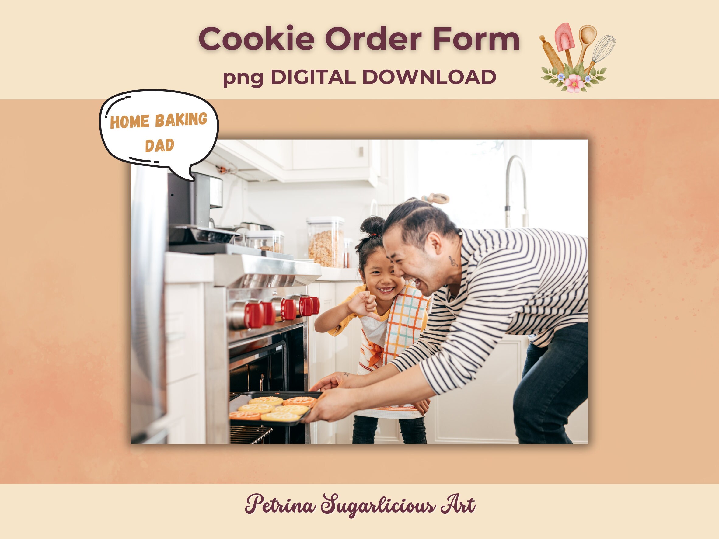 Cookie and Baking Order Form, Printable Cake Order Template, Digital ...