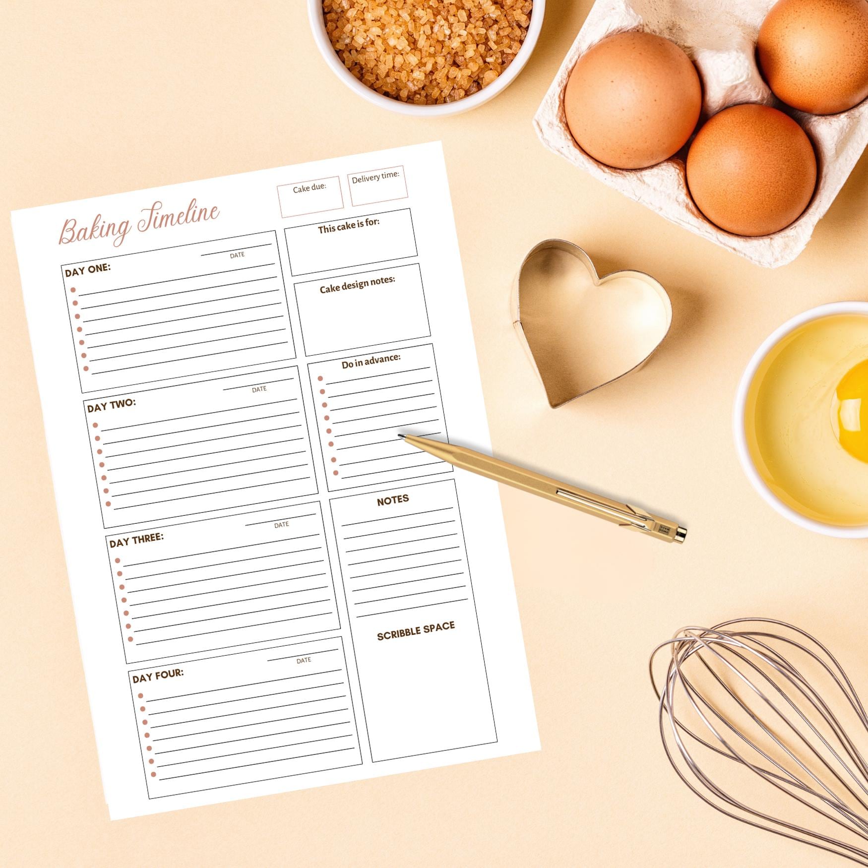 Printable Recipe Book Template | Custom Cookbook Pages | Baking Tips ...