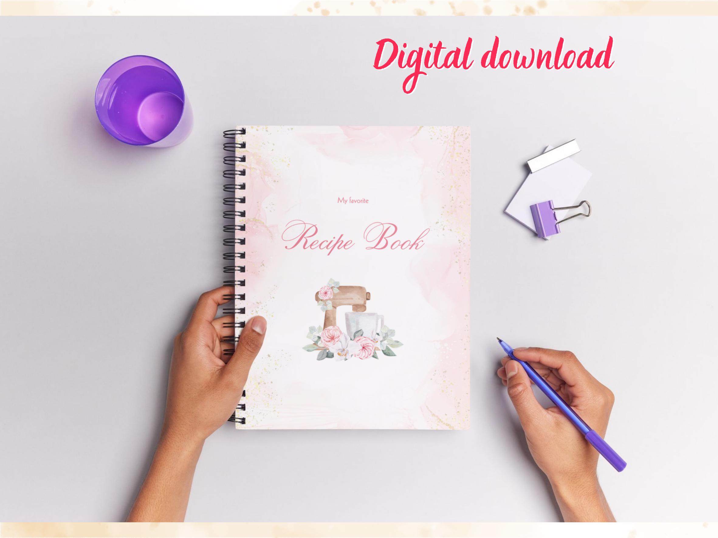 Printable Recipe Book Template | Custom Cookbook Pages | Baking Tips ...