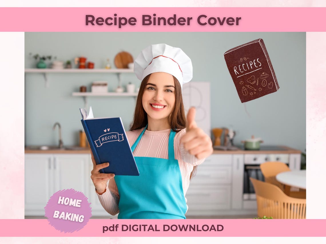 Printable Recipe Binder Cover, Recipe Binder, Recipe Box, Cake Order ...