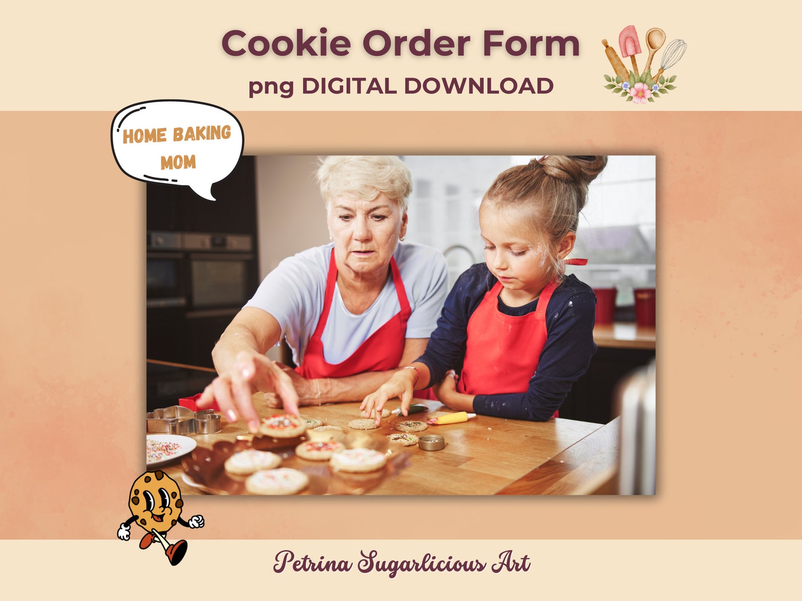 Cookie and Baking Order Form, Printable Cake Order Template, Digital ...