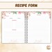 Printable Recipe Templates, Digital Download 8.5 X 11 Inch A4, Home ...