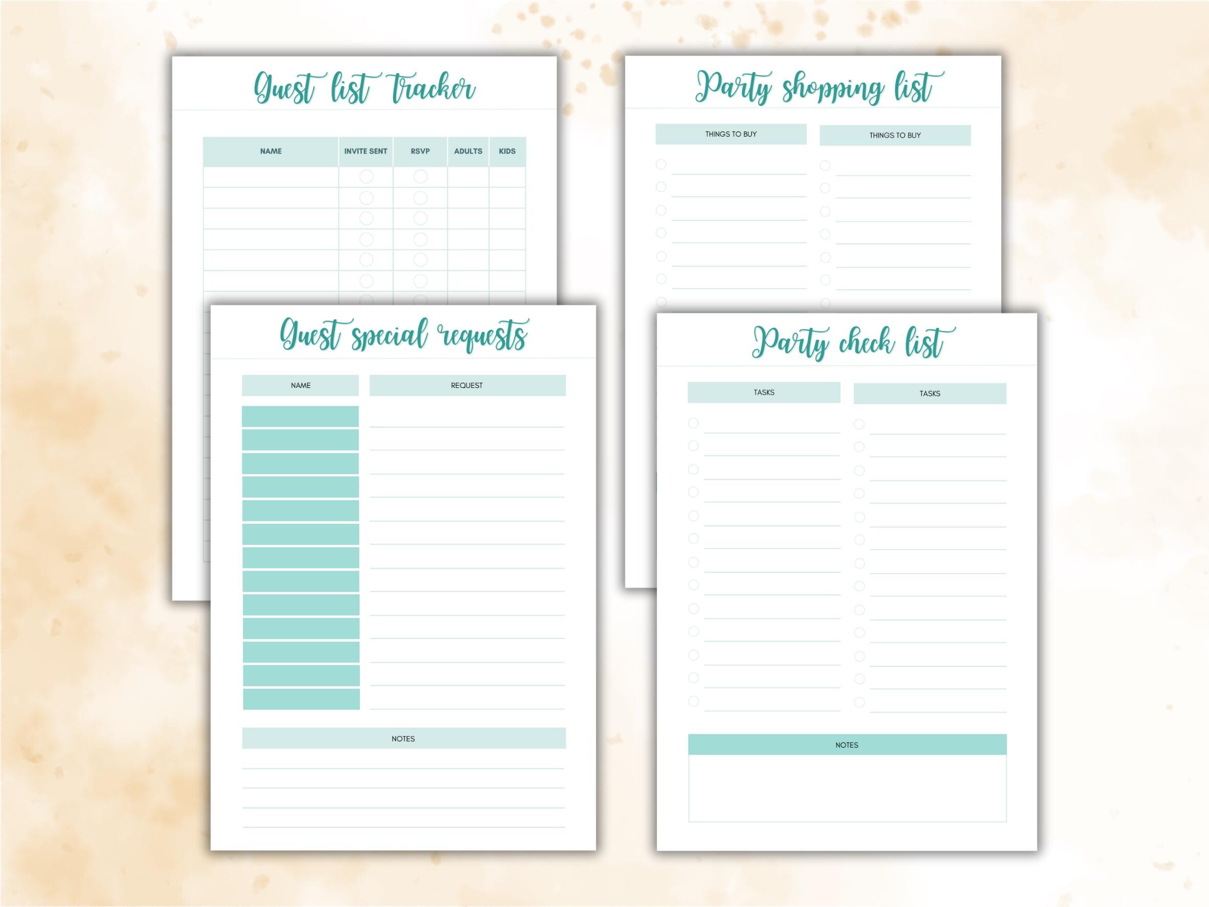 Printable Birthday Party Planner Bundle, Event Planner Notebook ...