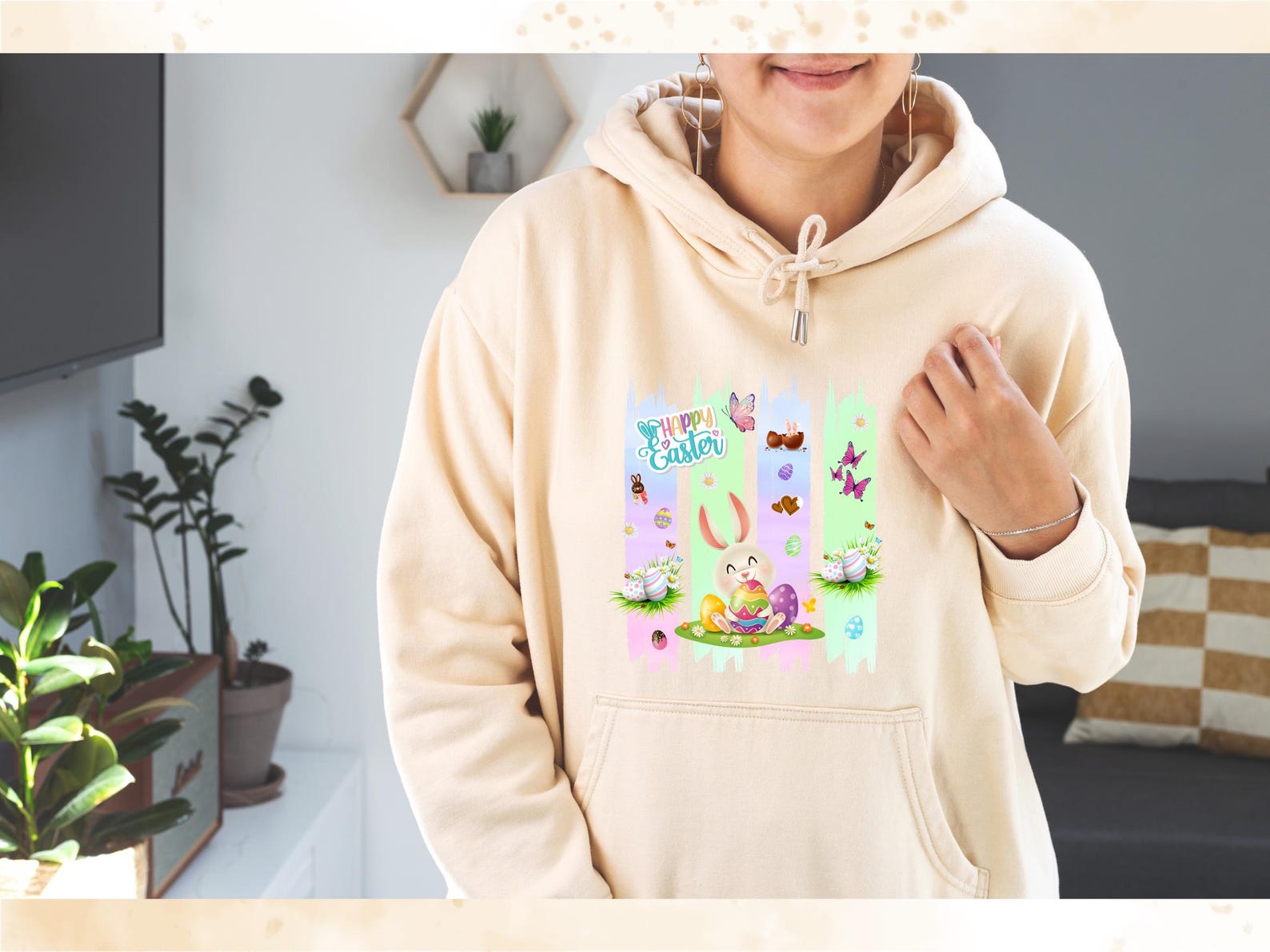 Easter Brushstroke PNG | Chocolate Bunny & Easter Egg Clipart | Happy ...