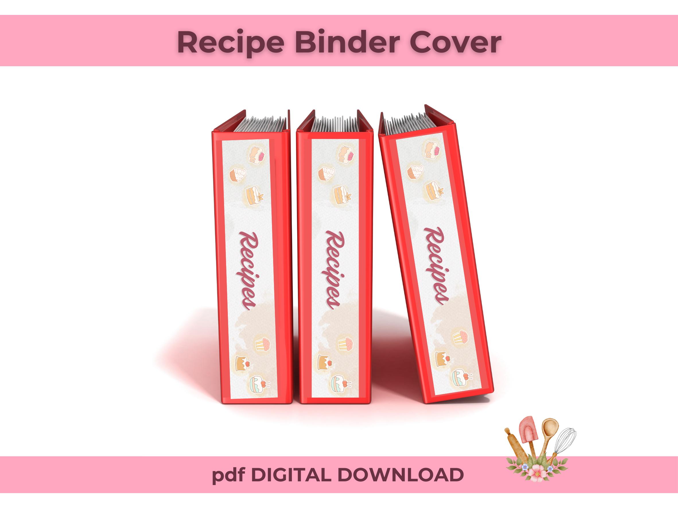 Printable Recipe Binder Cover, Recipe Box, Cake Order Form, Recipe ...