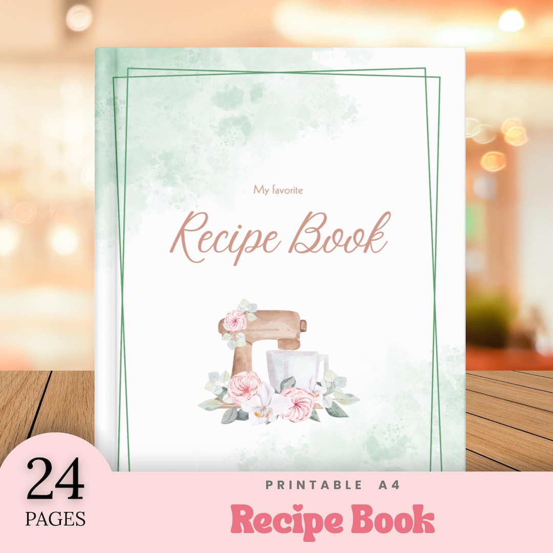 Printable Recipe Book Template | Custom Cookbook Pages | Baking Tips ...