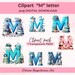 Letter M Clipart Set Birthday Party Clip Decorations Bakery Logo Png ...