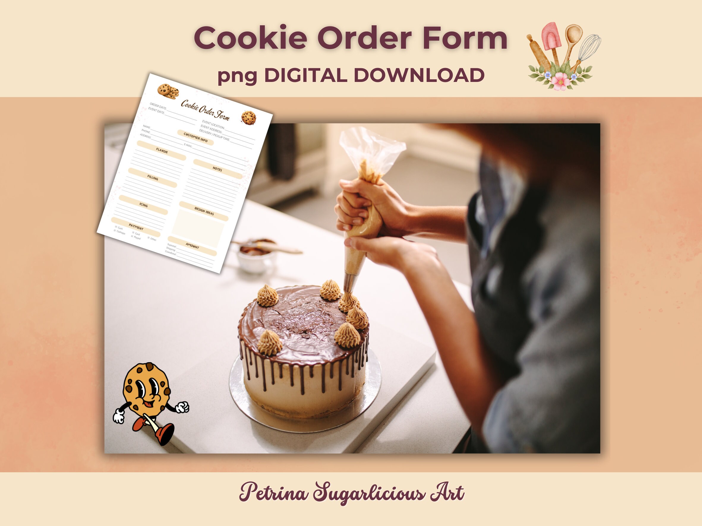 Cookie Order Form, Digital Download Template, 8.5 X 11 Inch, PDF ...