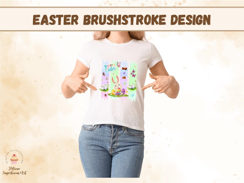 Easter Brushstroke PNG Chocolate Bunny & Easter Egg Clipart Happy ...