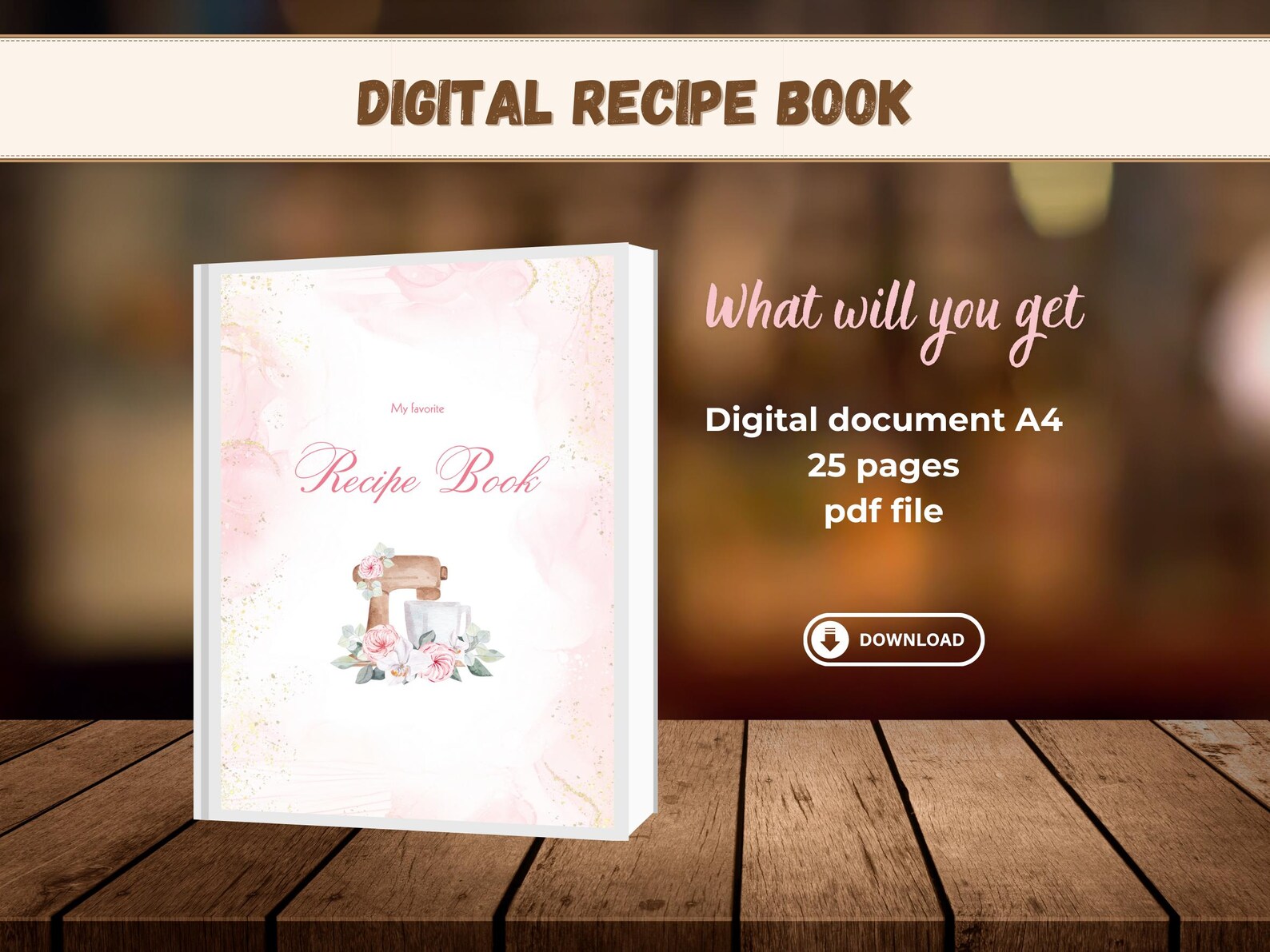 Printable Recipe Book Template | Custom Cookbook Pages | Baking Tips ...