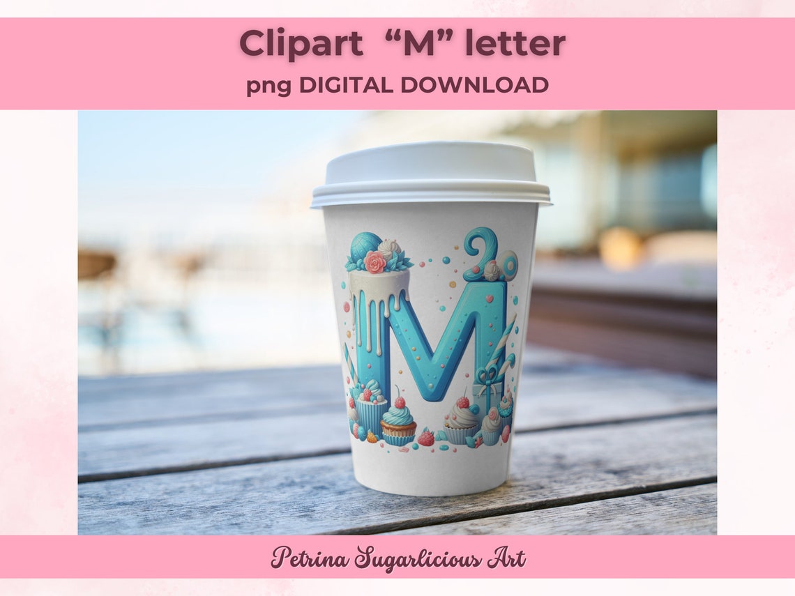 Letter M Clipart Set Birthday Party Clip Decorations Bakery Logo Png ...