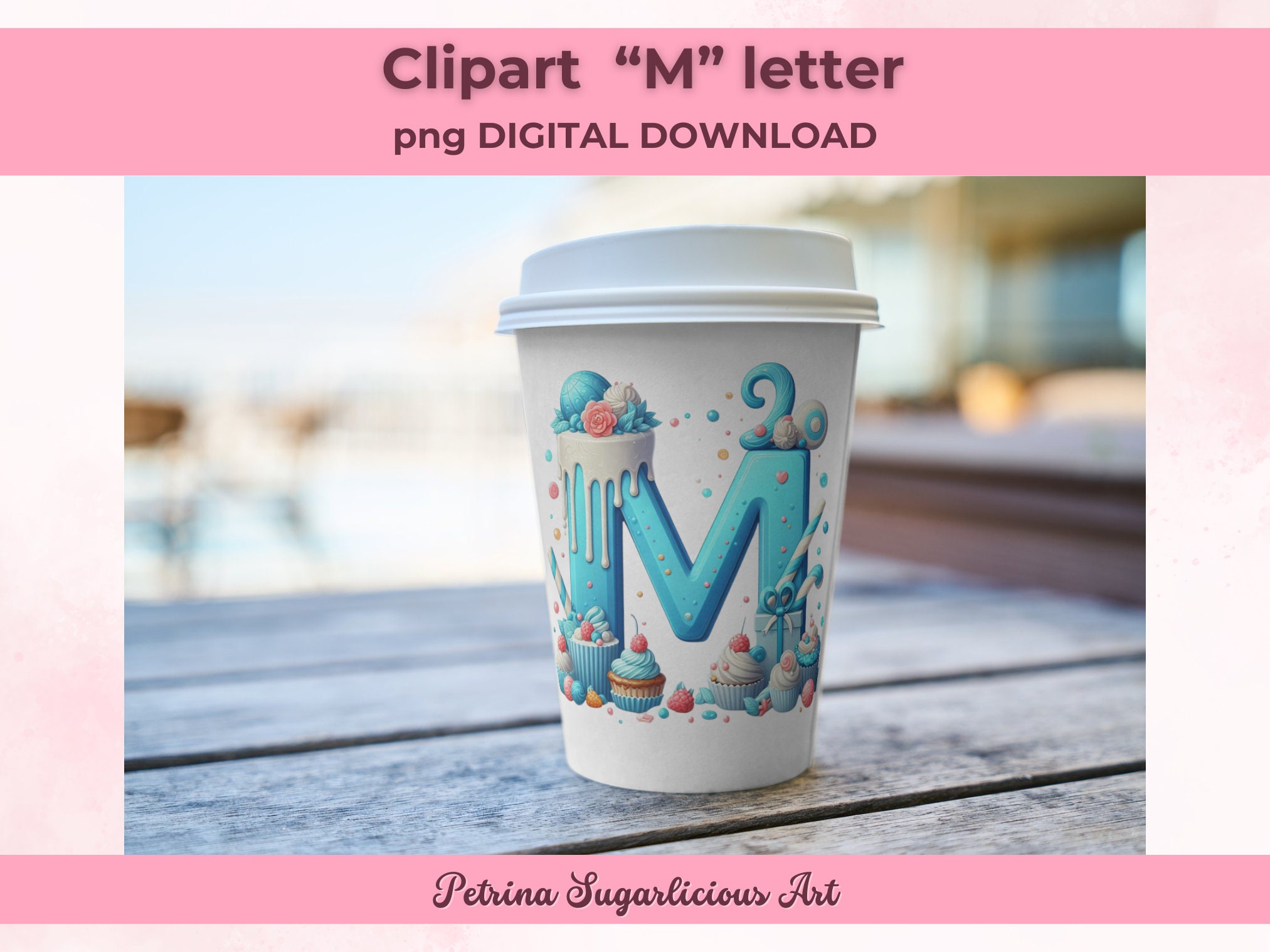 Letter M Clipart Set Birthday Party Clip Decorations Bakery Logo Png ...