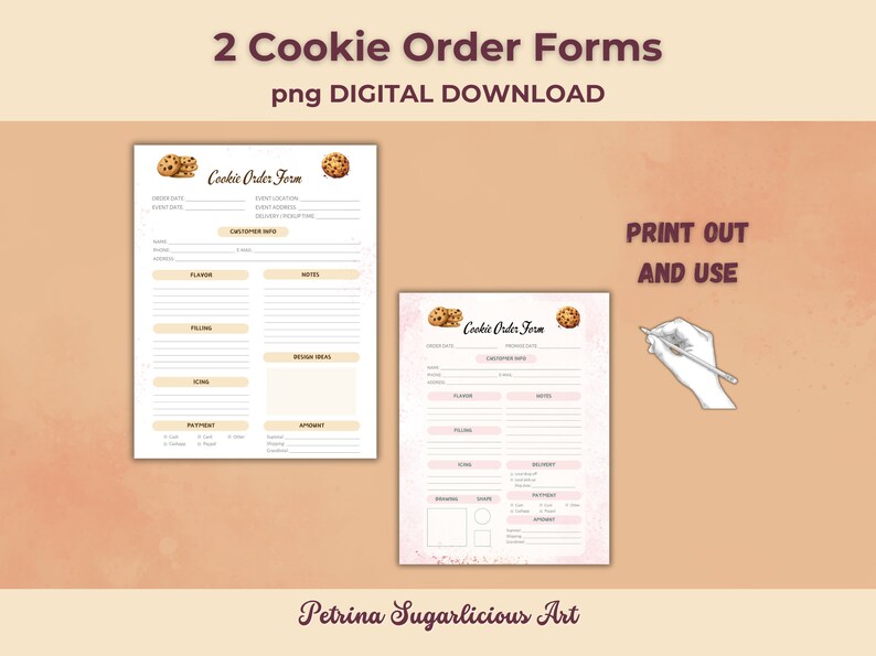 Cookie Order Form, Digital Download Template, 8.5 X 11 Inch, PDF ...