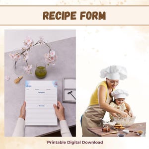 Printable Recipe Templates, Digital Download 8.5 X 11 Inch A4, Home ...