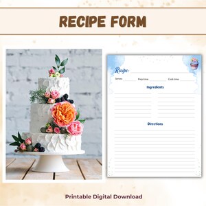 Printable Recipe Templates, Digital Download 8.5 X 11 Inch A4, Home ...