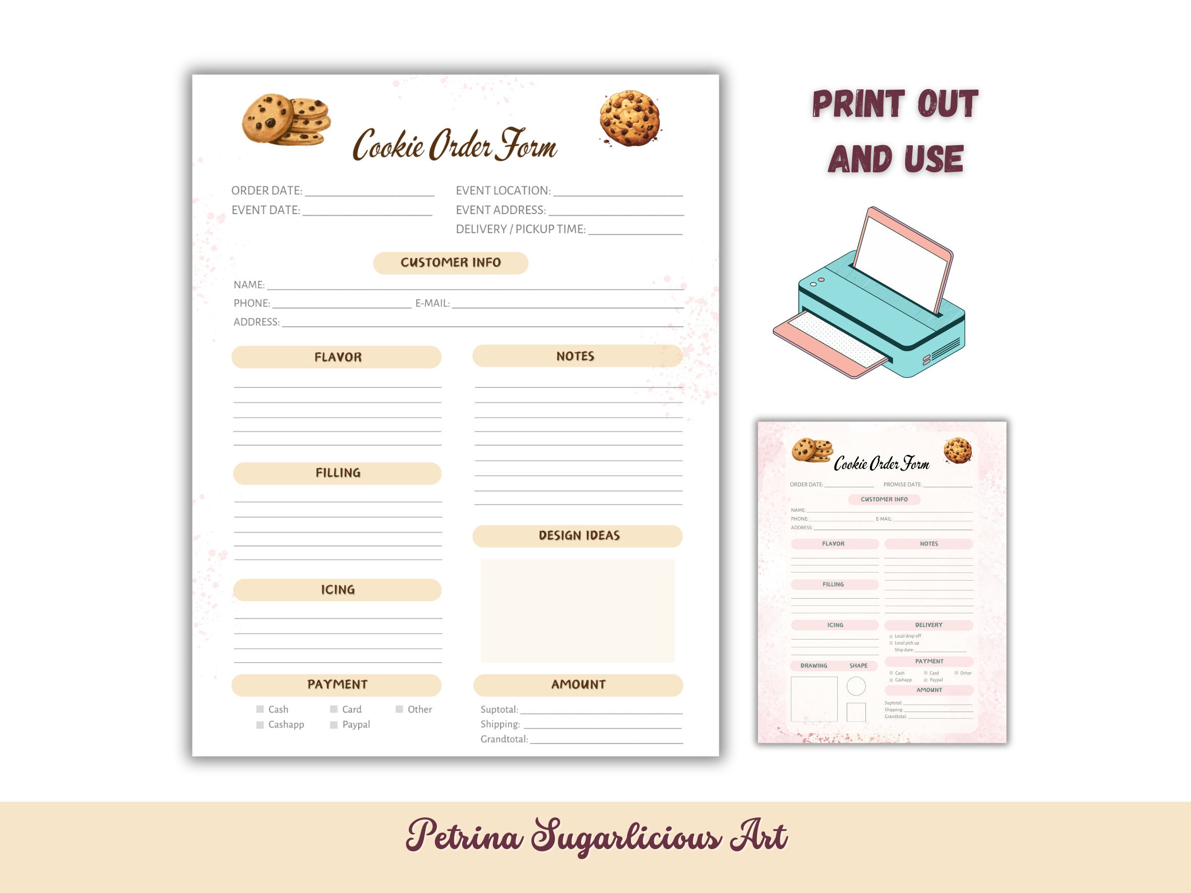 Cookie Order Form, Digital Download Template, 8.5 X 11 Inch, PDF ...