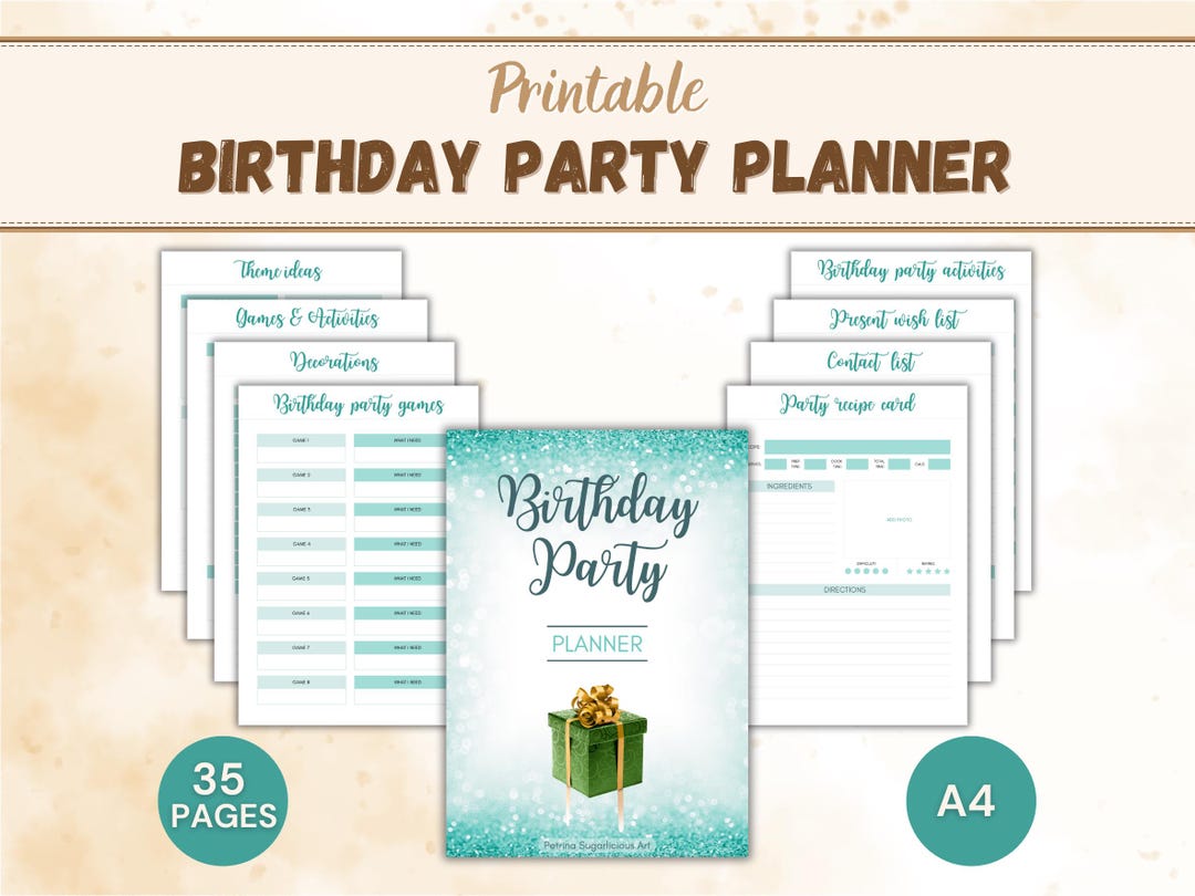 Printable Birthday Party Planner Bundle, Event Planner Notebook ...