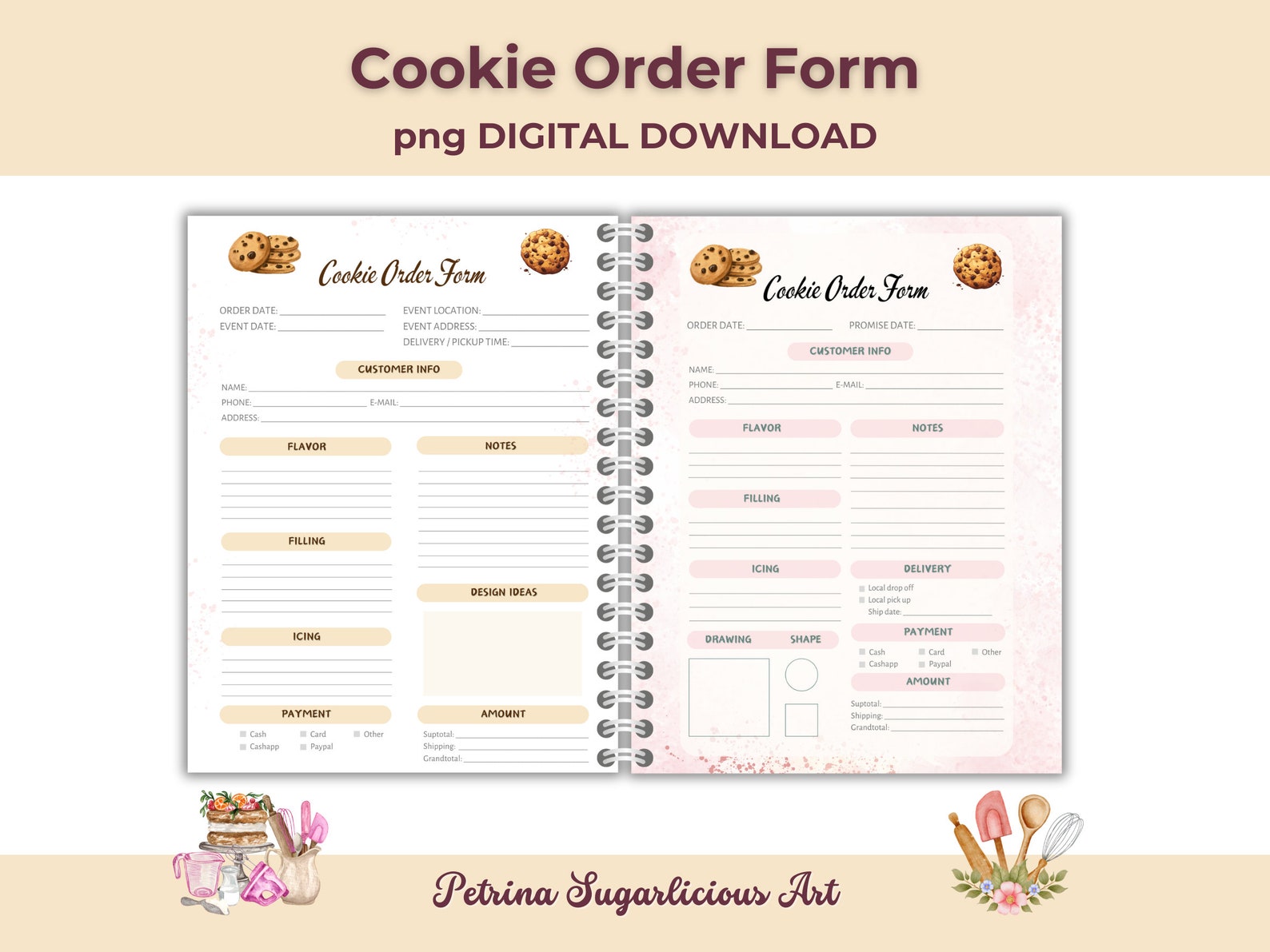 Cookie Order Form, Digital Download Template, 8.5 X 11 Inch, PDF ...