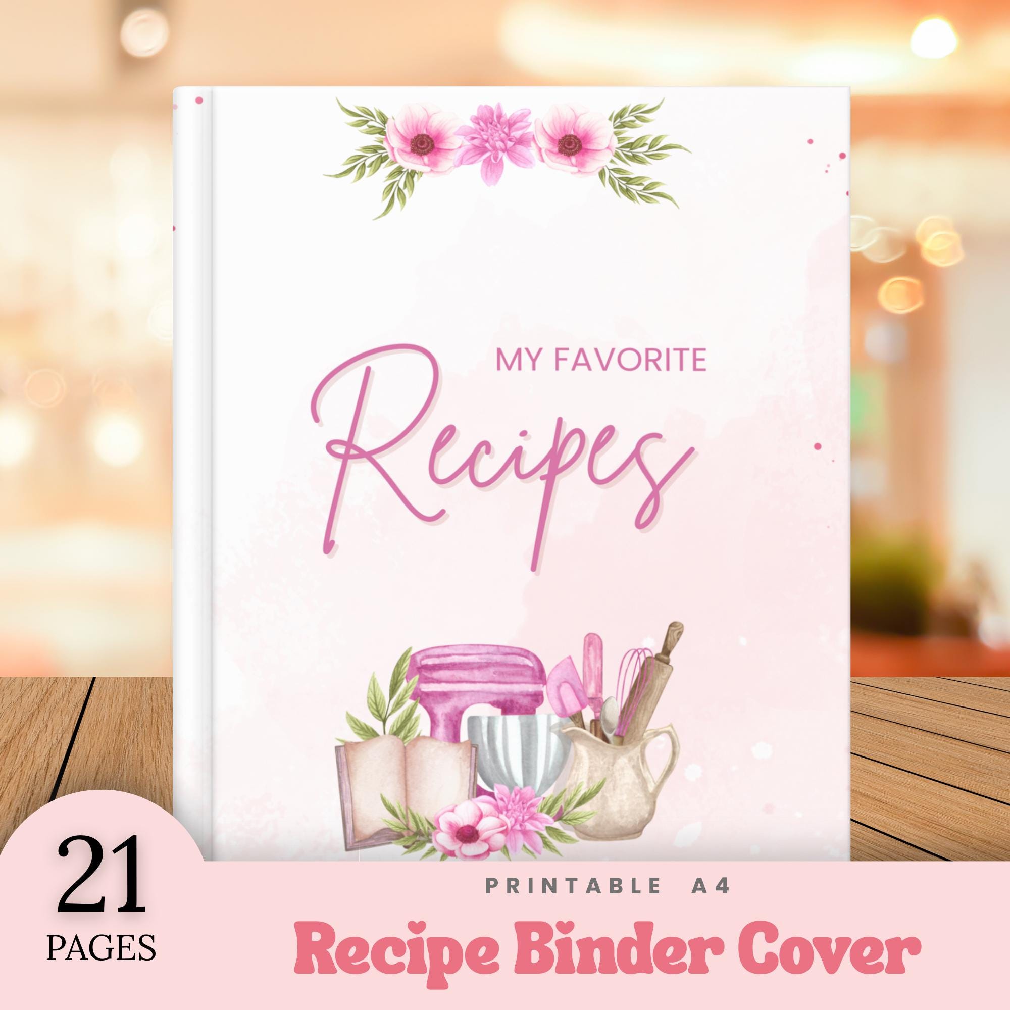 Printable Recipe Binder Cover, Recipe Binder, Recipe Box, Cake Order ...