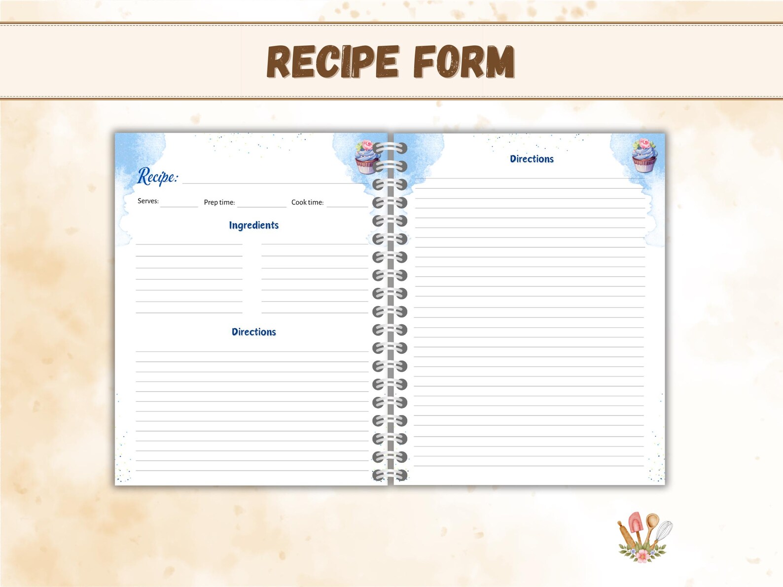 Printable Recipe Templates, Digital Download 8.5 X 11 Inch A4, Home ...